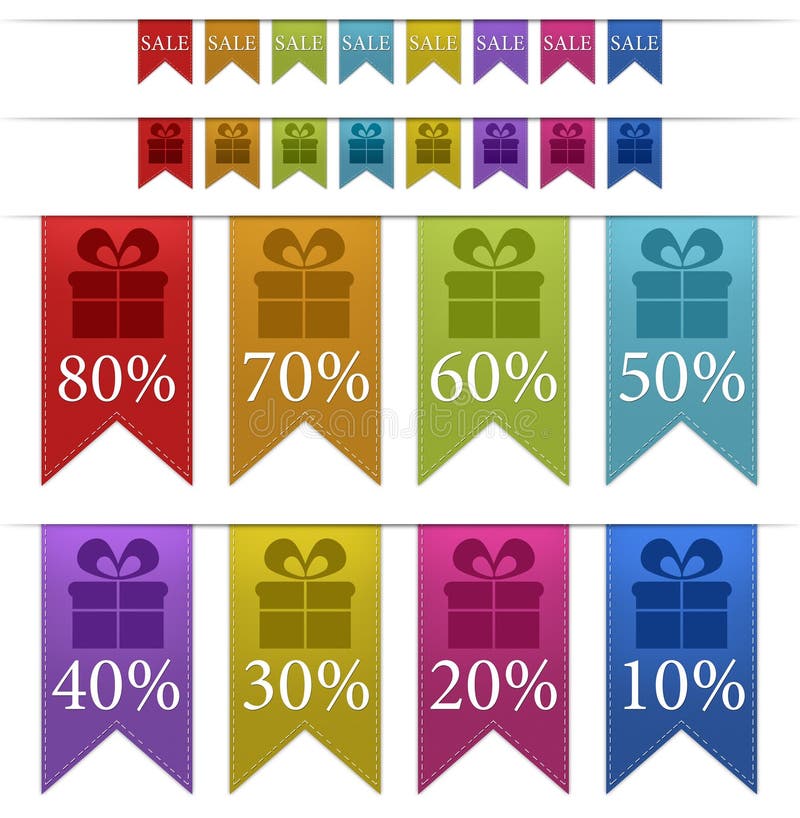 Sale Colorful Banners / Tabs Stock Illustration - Illustration of price ...