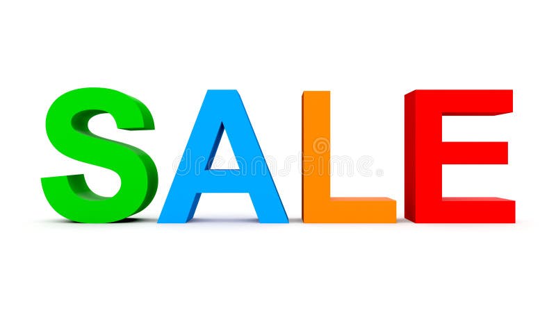 SALE - Colorful 3d Letters Isolated on White Stock Illustration ...