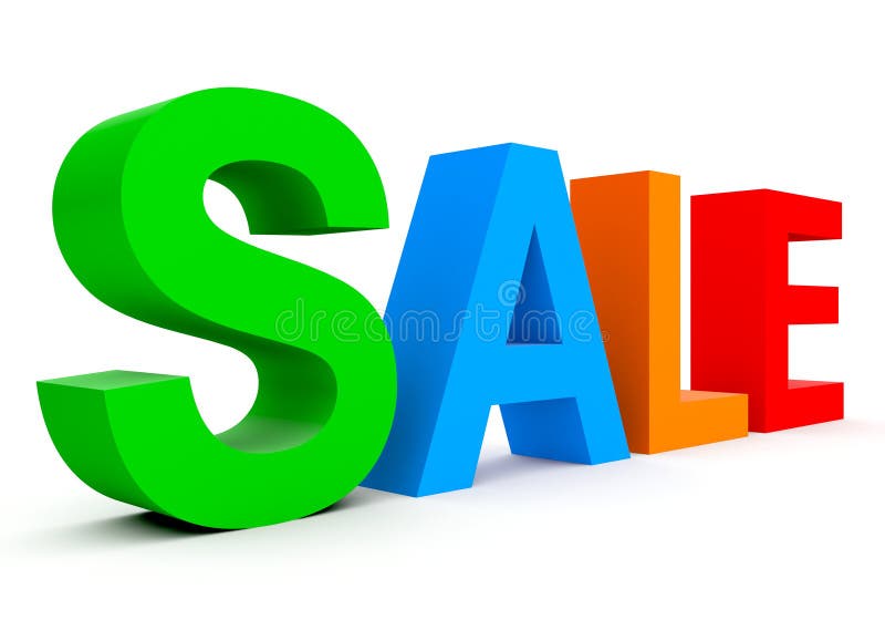 SALE - Colorful 3d Letters Isolated on White Stock Illustration ...