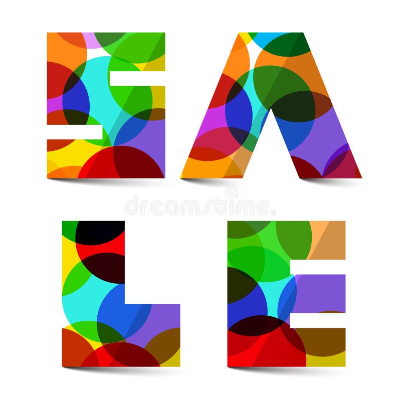 Sale Colorful Vector Title on White Stock Vector - Illustration of ...