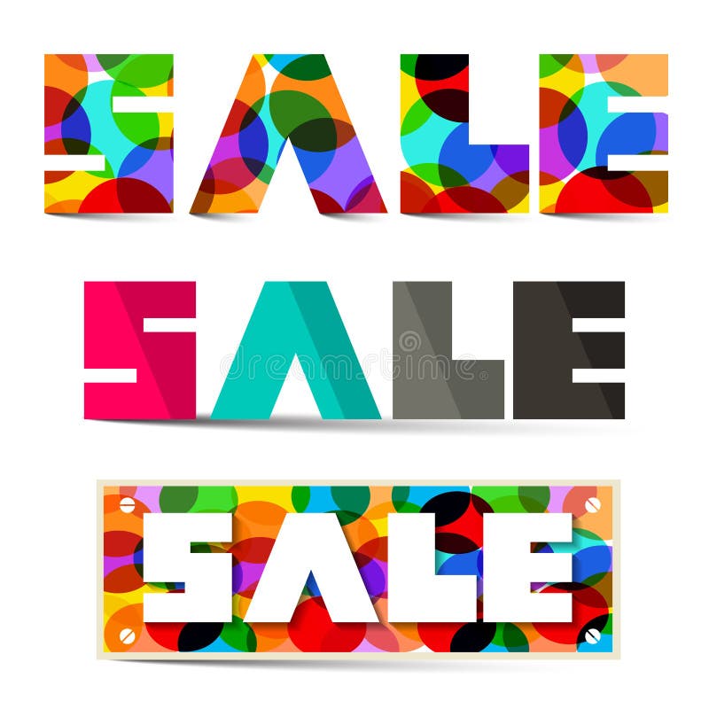 Sale Colorful Vector Titles Set Stock Vector - Illustration of summer ...