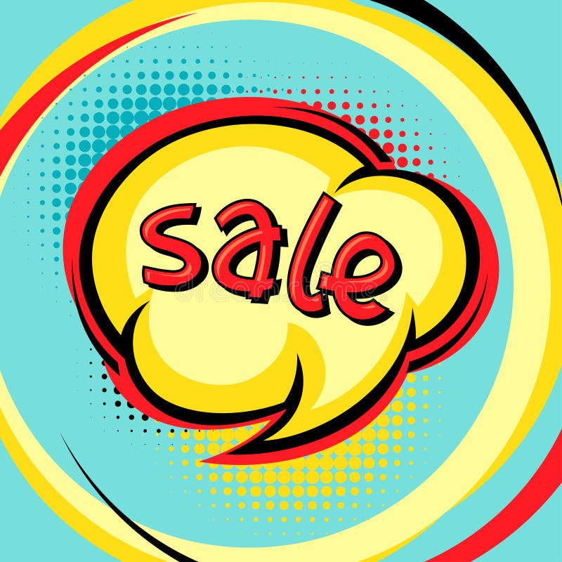 Sale Comic Speech Bubble Background in Cartoon Stock Vector ...