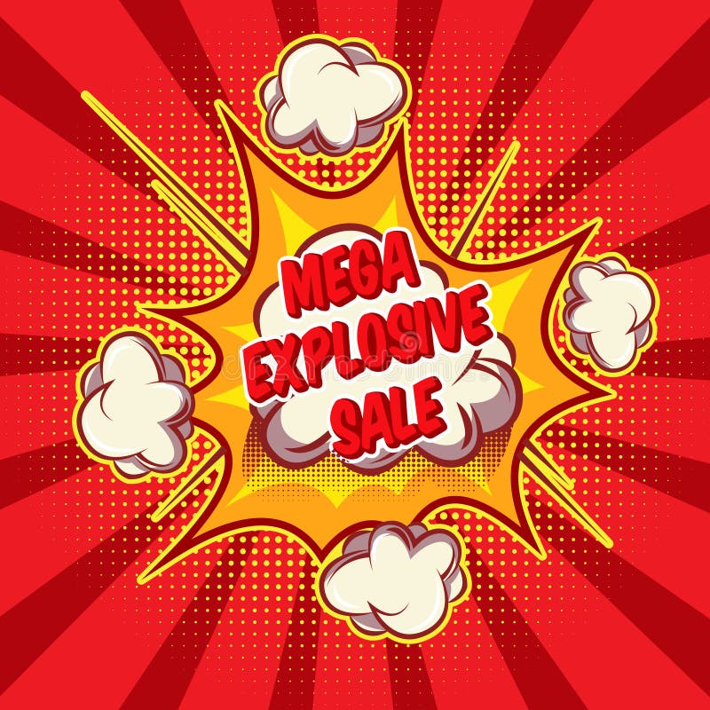 Mega Explosive Sale Banner. Stock Vector - Illustration of mega ...