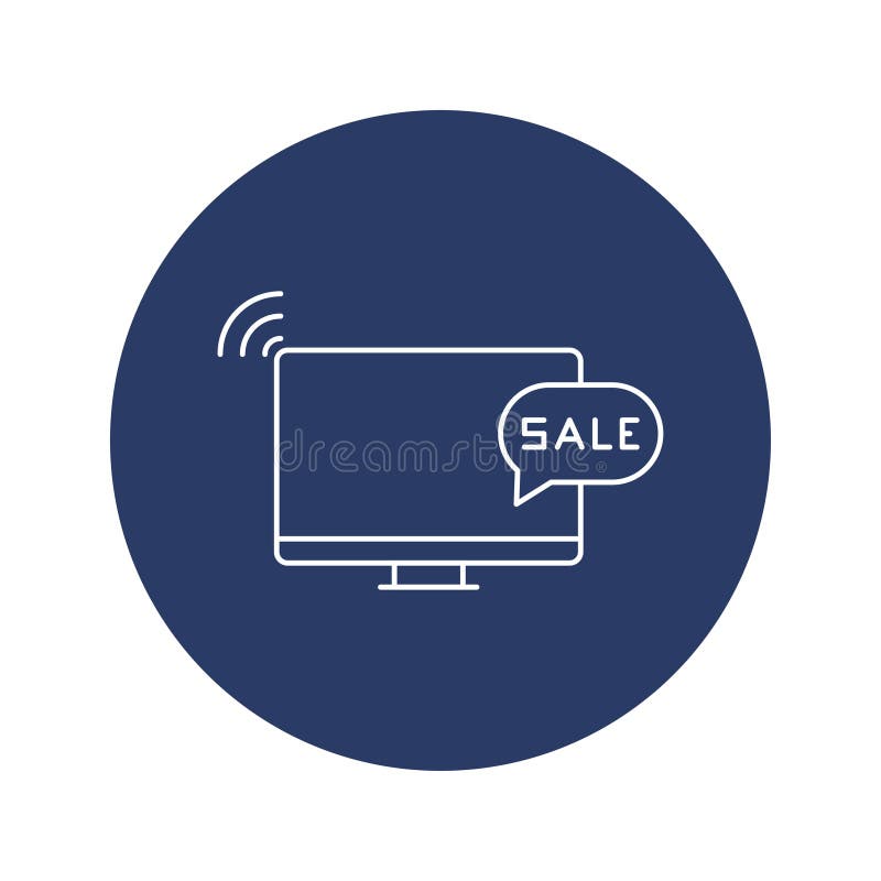 Sale, Computer, Website, Cart, Online Sale Icon Stock Vector ...