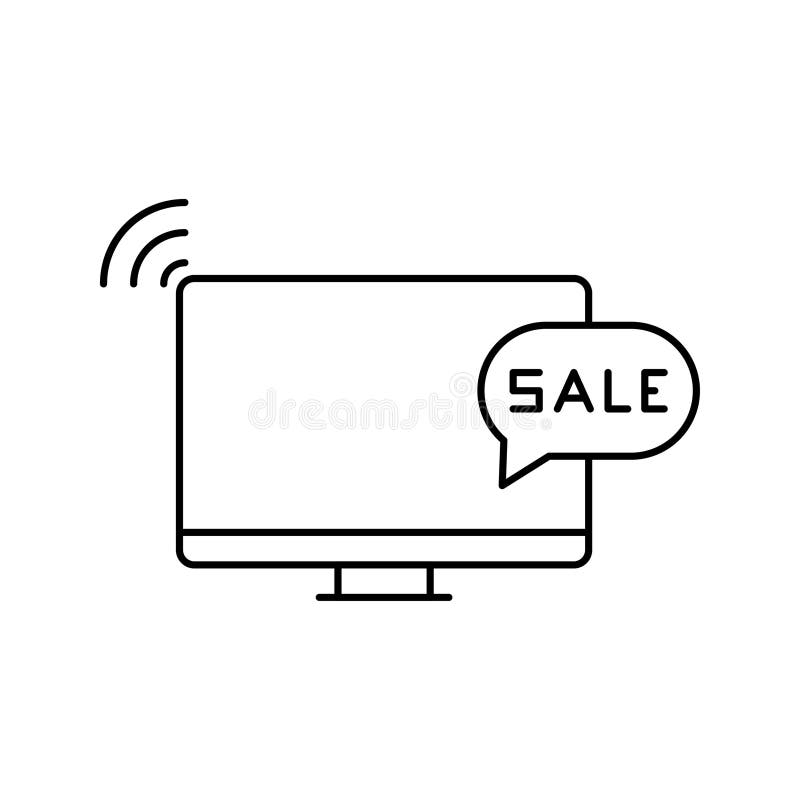 Sale, Computer, Website, Cart, Online Sale Icon Stock Vector ...