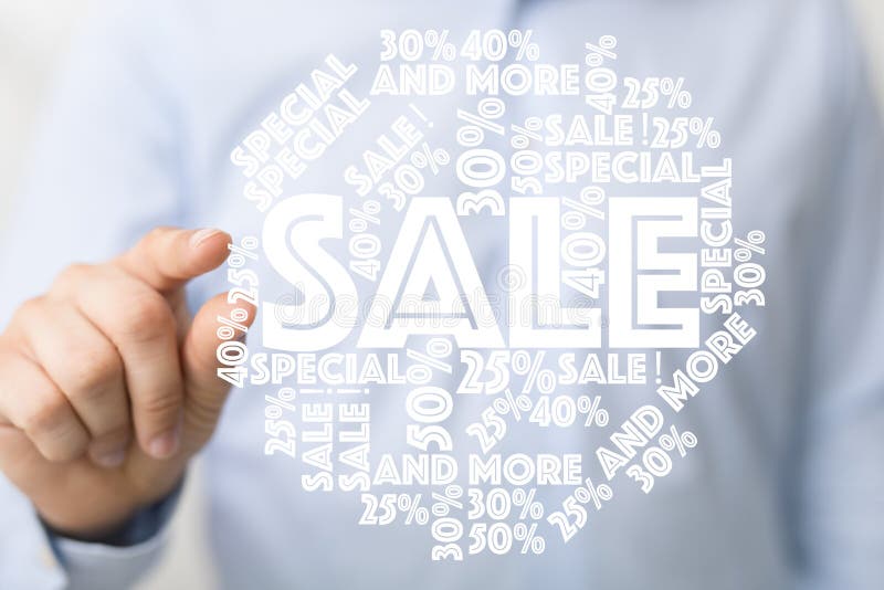 A SALE CONCEPT DIGITAL in Hand Stock Photo - Image of sale, percentage ...