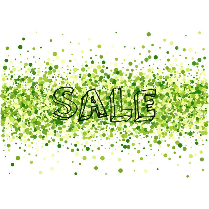 Sale Concept on Green Round Particles Background. Confetti Circles ...