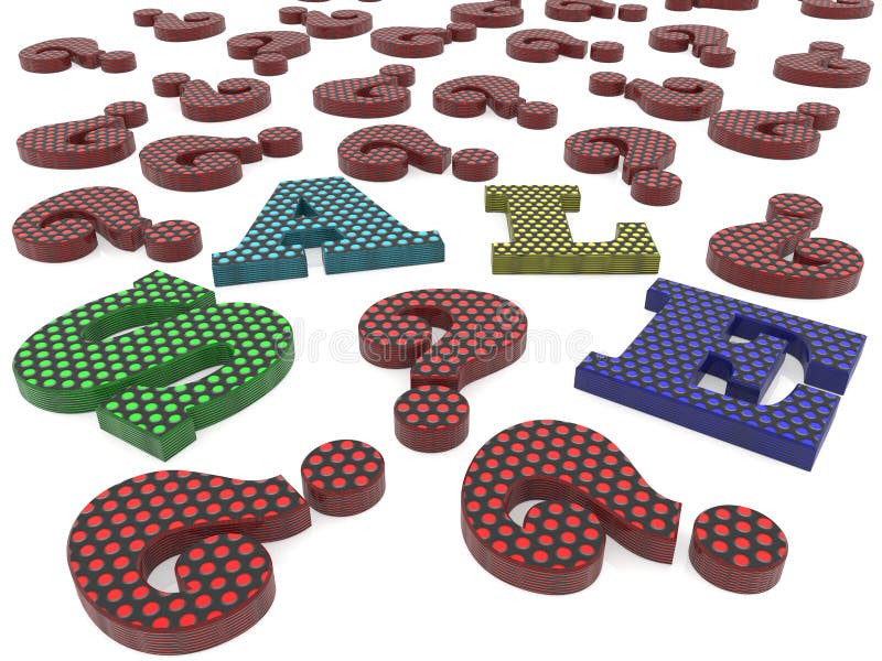 Sale Concept between Red Question Marks Stock Illustration ...