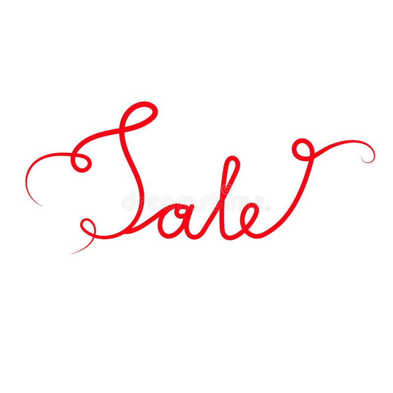 Sale. Continuous Line Drawing. Hand Drawn Calligraphy Lettering. Vector ...