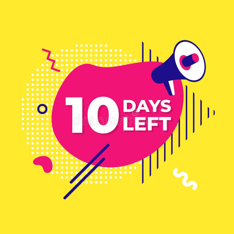 Sale Countdown Liquid Abstract Elements 10 Days Left Sign Vector ...