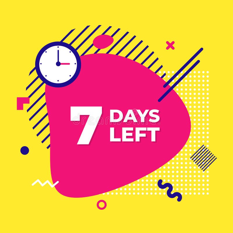 Sale Countdown Liquid Abstract Elements Seven Days Left Sign Vector ...
