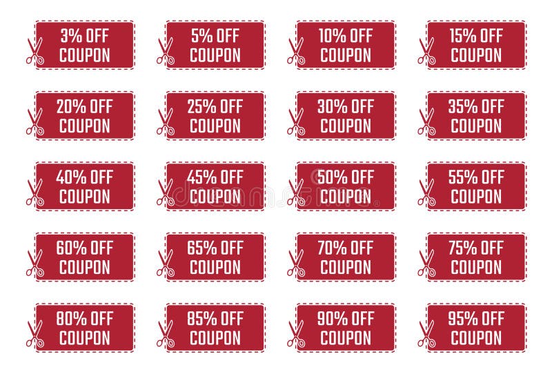 Sale Coupons, Discount Tags and Labels Set Stock Vector - Illustration ...