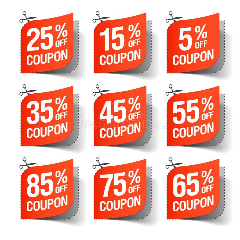 Coupon sale collection stock vector. Illustration of shiny - 30637880
