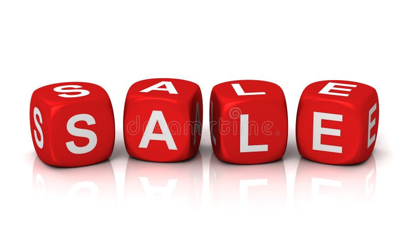 Sale Cubes Concept 3d Illustration Stock Illustration - Illustration of ...