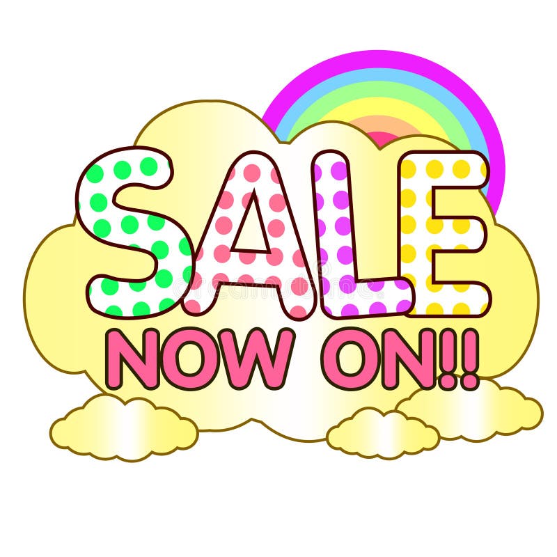 Sale cute now on rainbow stock vector. Illustration of rainbow - 56979470