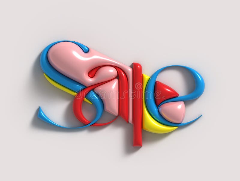 Sale 3d Lettering Font Illustration Design Stock Illustration ...