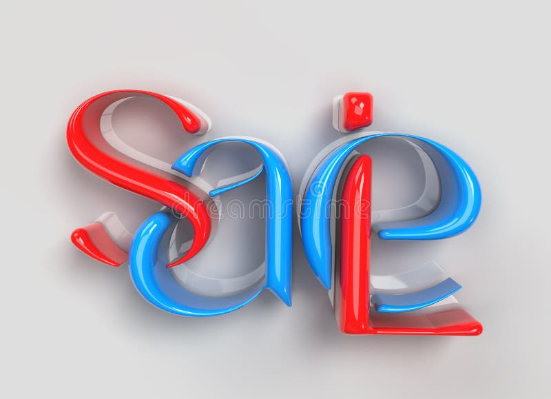 Sale 3d Lettering Transparent Psd Font Design Stock Illustration ...