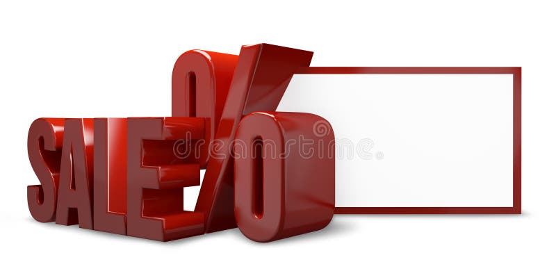Sale 3d Render Sale Board Shopping Stock Illustration - Illustration of ...