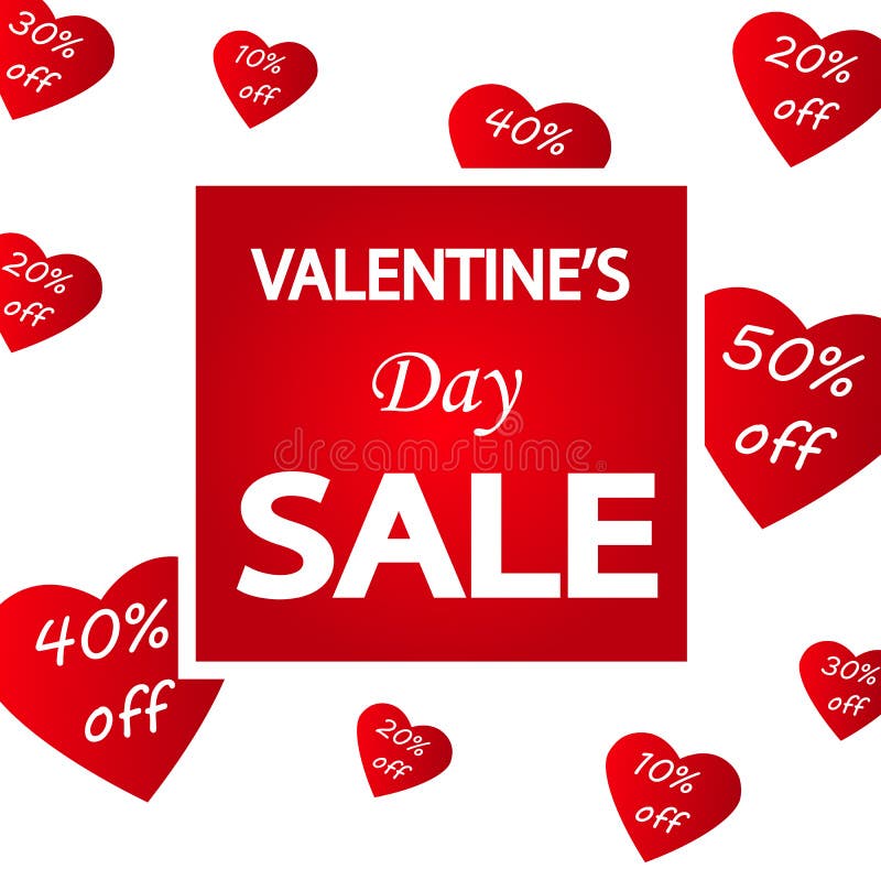 Sale on Day Lovers Red Icon. Vector Illustration Eps 10 Stock ...