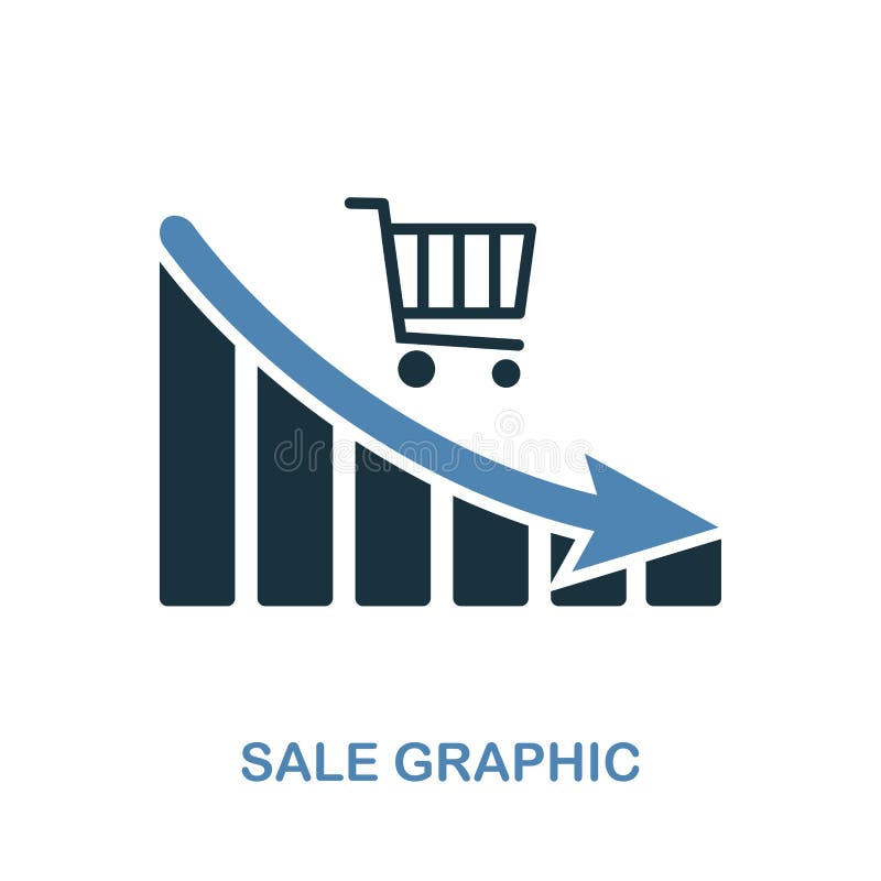 Sale Decrease Graphic Icon. Monochrome Style Design from Diagram Icon Collection. UI. Pixel ...