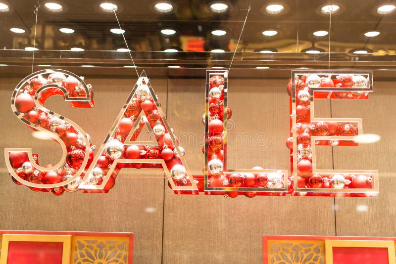 Sale at the Department Store Stock Photo - Image of ball, seasonal ...