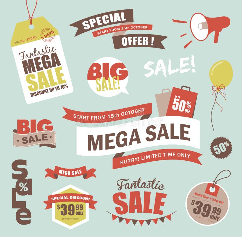 Sale design elements stock vector. Illustration of promo - 50967024