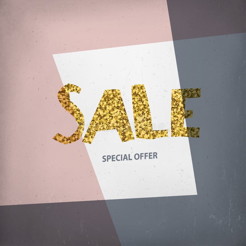Sale Design Template on Aged Grunge Background Stock Vector ...