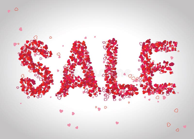 `Sale` Design Template with Hearts. Stock Vector - Illustration of ...