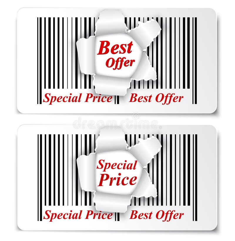 Sale Design. on Torn Barcode Stock Vector - Illustration of ...