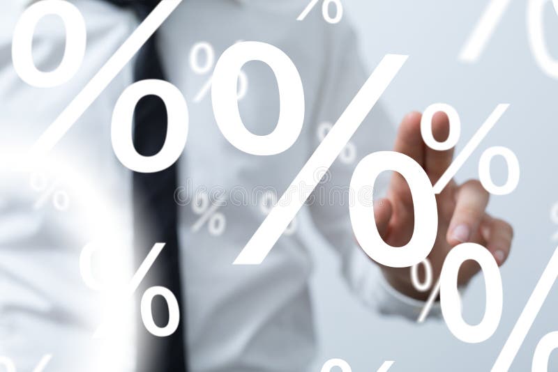 A Sale Digital Percent in Hand Stock Image - Image of business ...