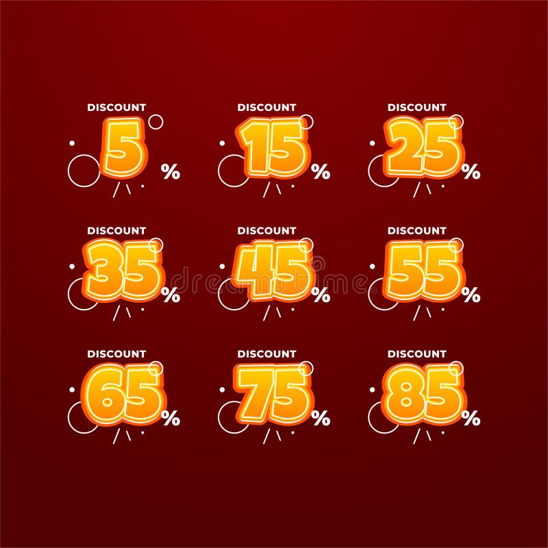 Sale Discount Set Design Template Stock Illustration - Illustration of ...