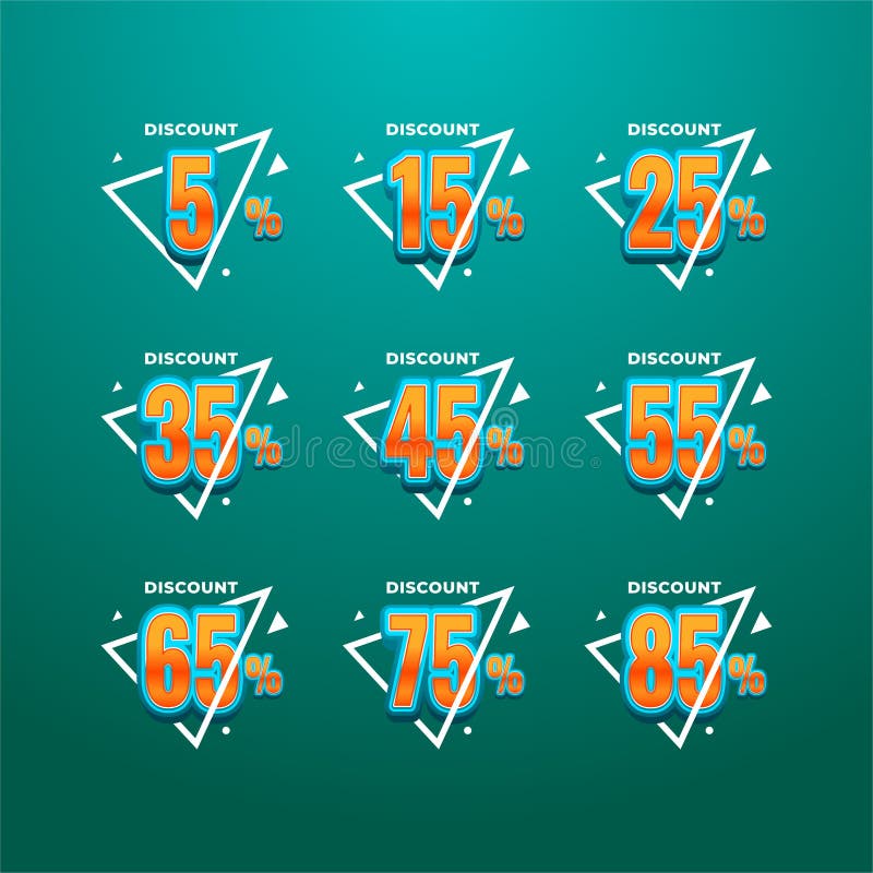 Sale Discount Set Design Template Stock Illustration - Illustration of ...