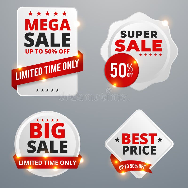 Sale Discount Tags or Labels Design Stock Vector - Illustration of ...