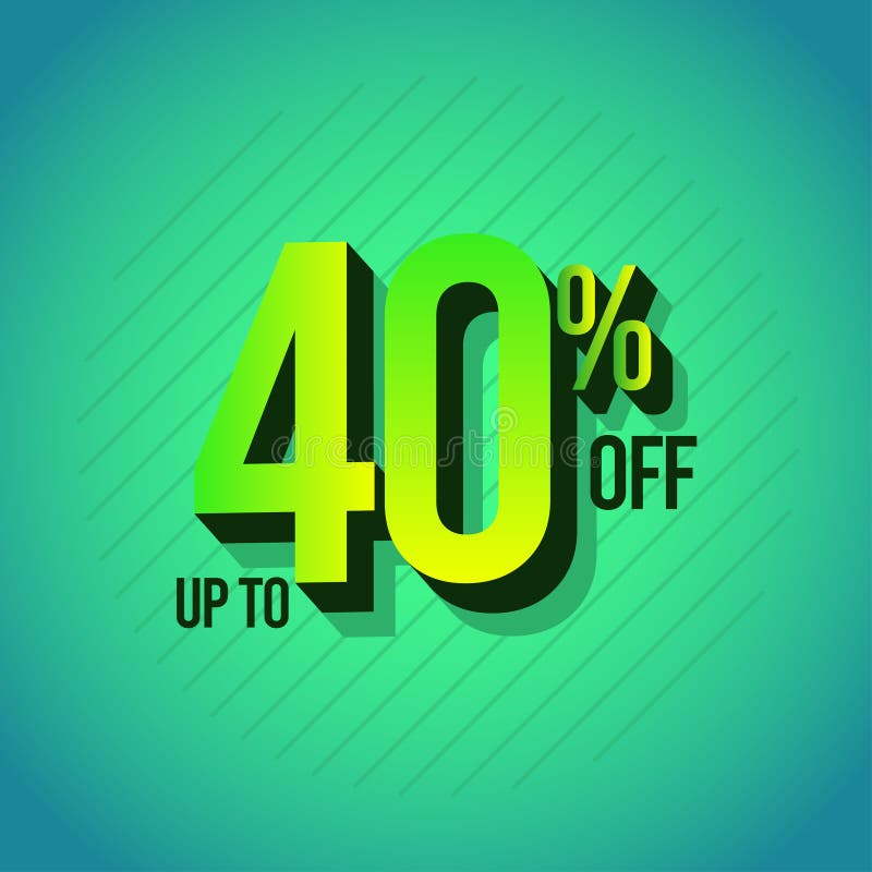 Sale Discount Up To 40 Off Set Vector Template Design Illustration ...
