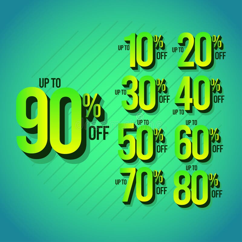 Sale Discount Up To 90 Off Set Vector Template Design Illustration ...