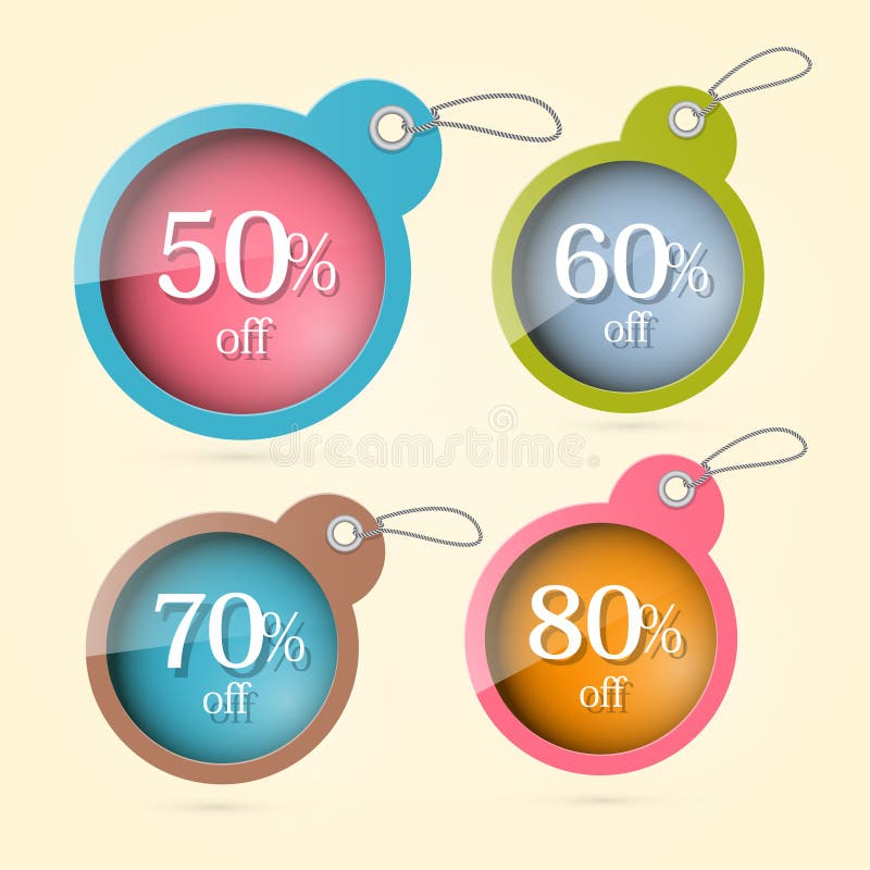 Sale, Discount Vector Circle Labels Stock Vector - Illustration of ...