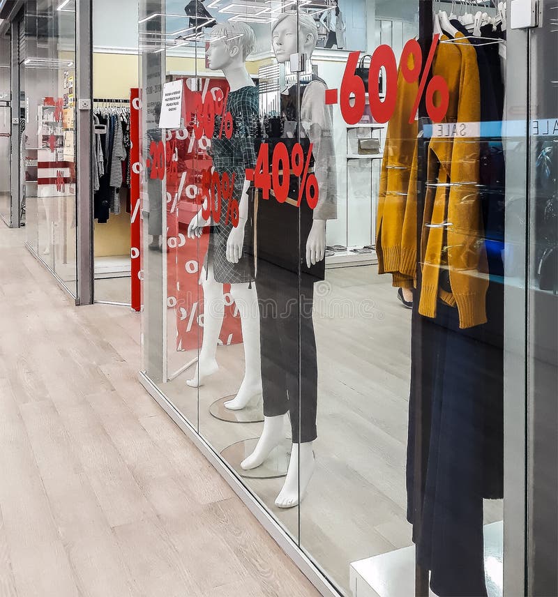 Sale Discounts of 60 on Clothes in a Department Store Stock Photo ...