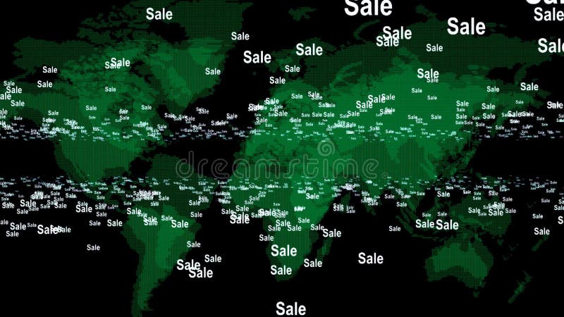 Sale Distribution Across a Stylized Global Map Design Stock Footage ...