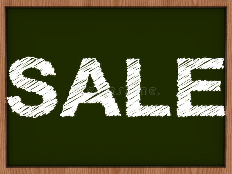 Sale drawing on blackboard stock illustration. Illustration of shop ...
