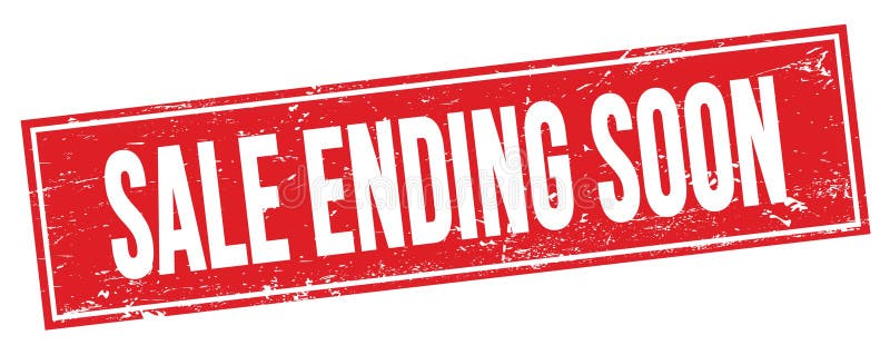 SALE ENDING SOON Text on Red Grungy Rectangle Stamp Stock Illustration ...
