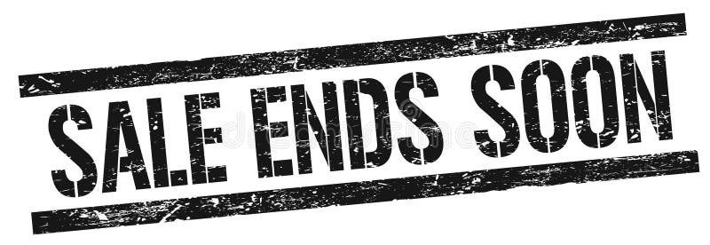SALE ENDS SOON Text on Black Grungy Rectangle Stamp Stock Illustration ...