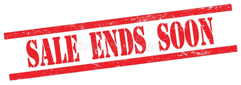 SALE ENDS SOON Text on Red Grungy Rectangle Stamp Stock Illustration ...