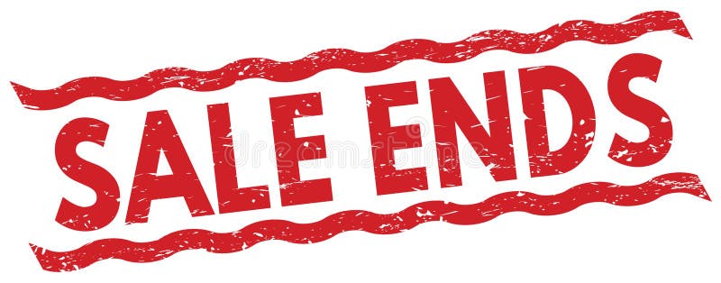 SALE ENDS Text on Red Lines Stamp Sign Stock Illustration ...