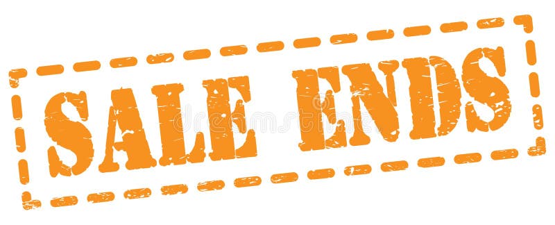 SALE ENDS Text Written on Orange Stamp Sign Stock Illustration ...