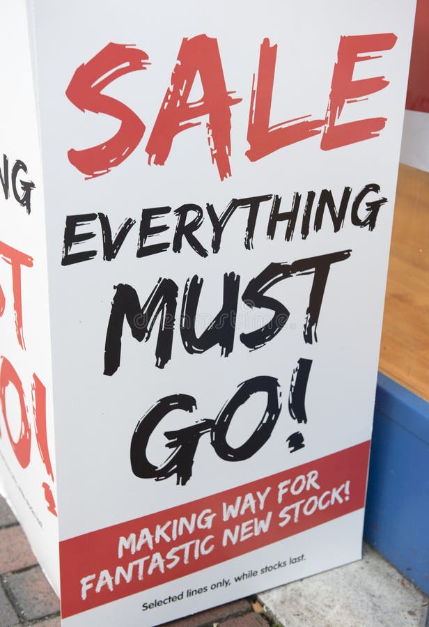 Sale Everything Must Go Large Sign Stock Image - Image of ideas, signs ...