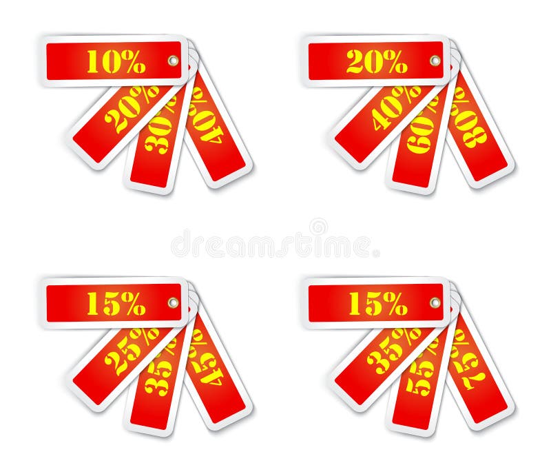 Sale Fan Set with Attached Labels Stock Vector - Illustration of ...
