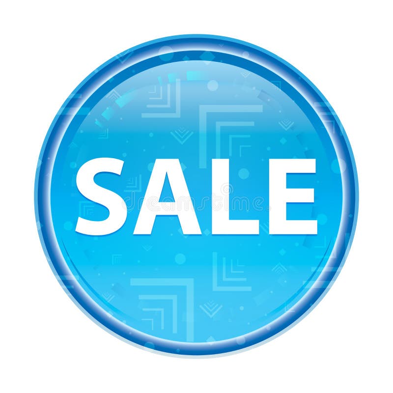 Sale Floral Blue Round Button Stock Illustration - Illustration of ...