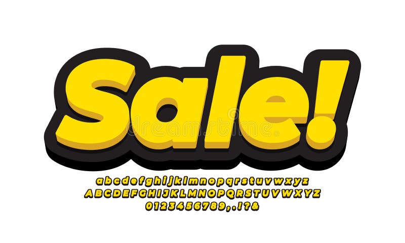 Sale Font Text 3d Yellow Black Stock Vector - Illustration of ...