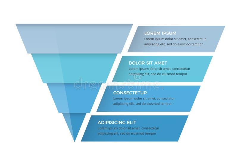 Sale Funnel Chart stock illustration. Illustration of graphic - 366697397