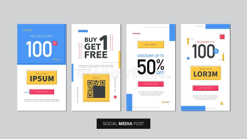 Set of Coupon Promotion Sale for Website, Internet Ads, Social Media or ...